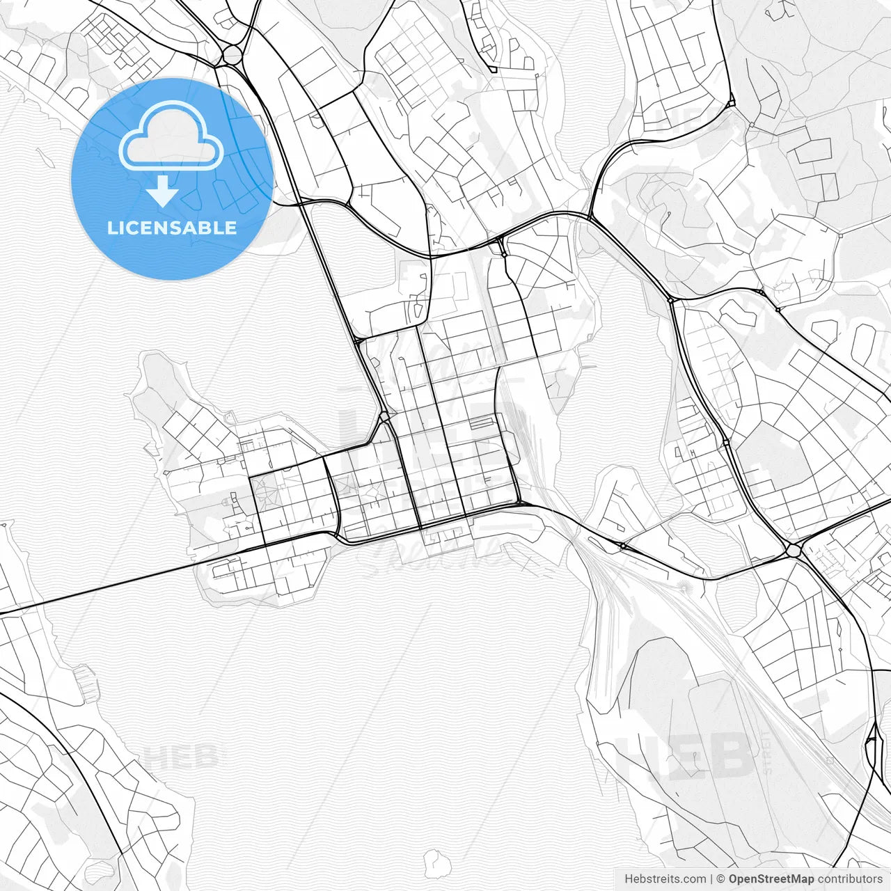 Vector Pdf Map Of Luleå, Sweden – HEBSTREITS