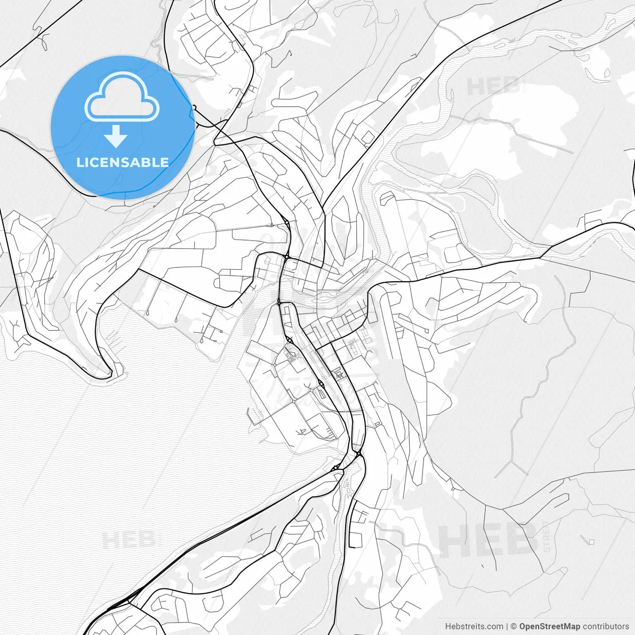 Vector Pdf Map Of Steinkjer, Norway – HEBSTREITS