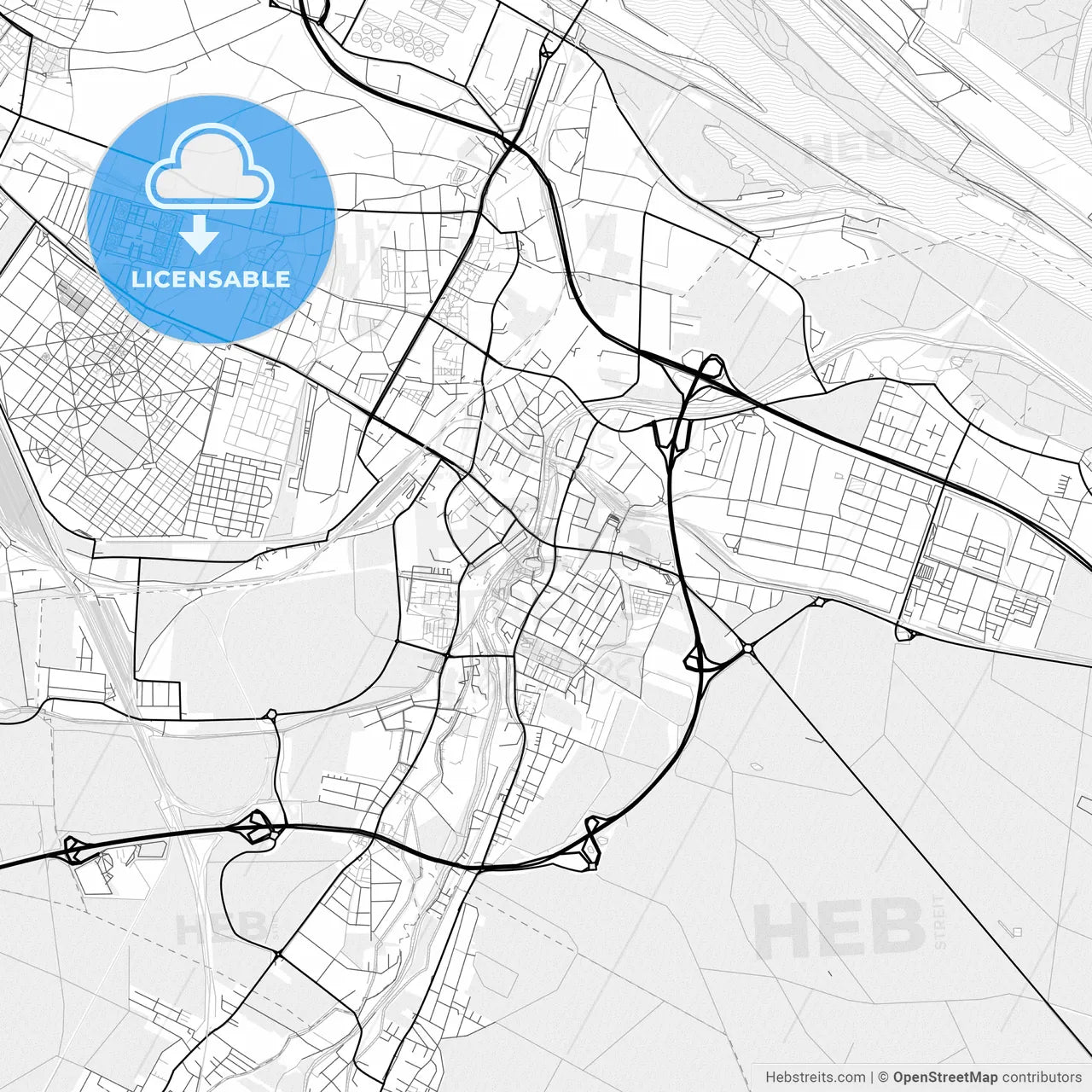 Vector Pdf Map Of Schwechat, Austria – HEBSTREITS