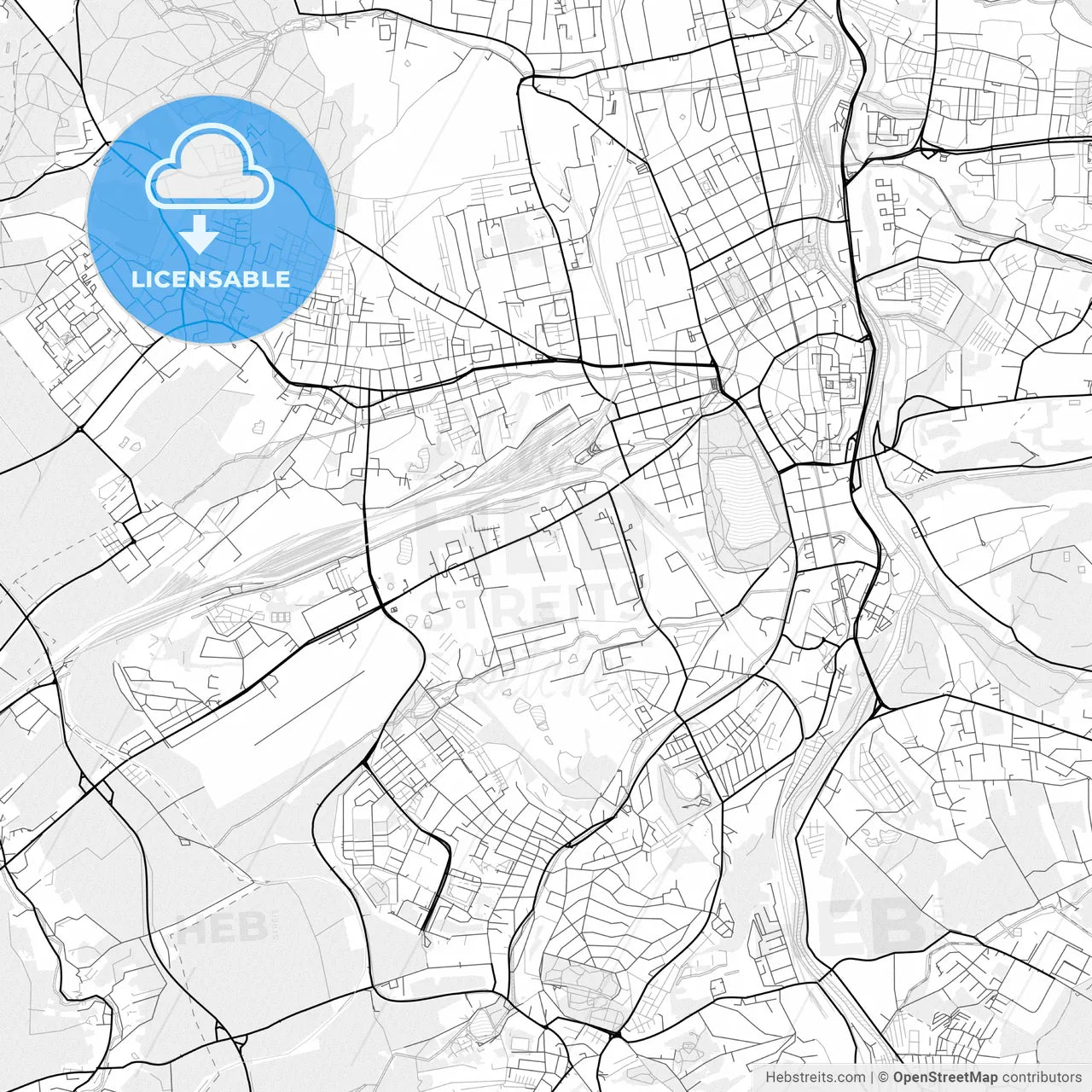 Vector Pdf Map Of Zwickau, Germany – HEBSTREITS