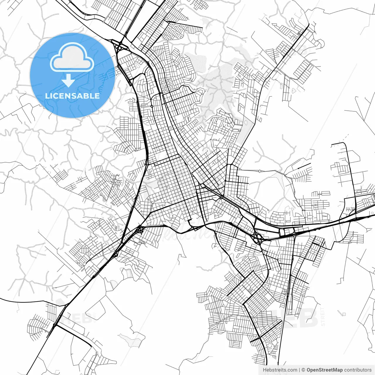 Vector Pdf Map Of Marilia, Brazil – HEBSTREITS
