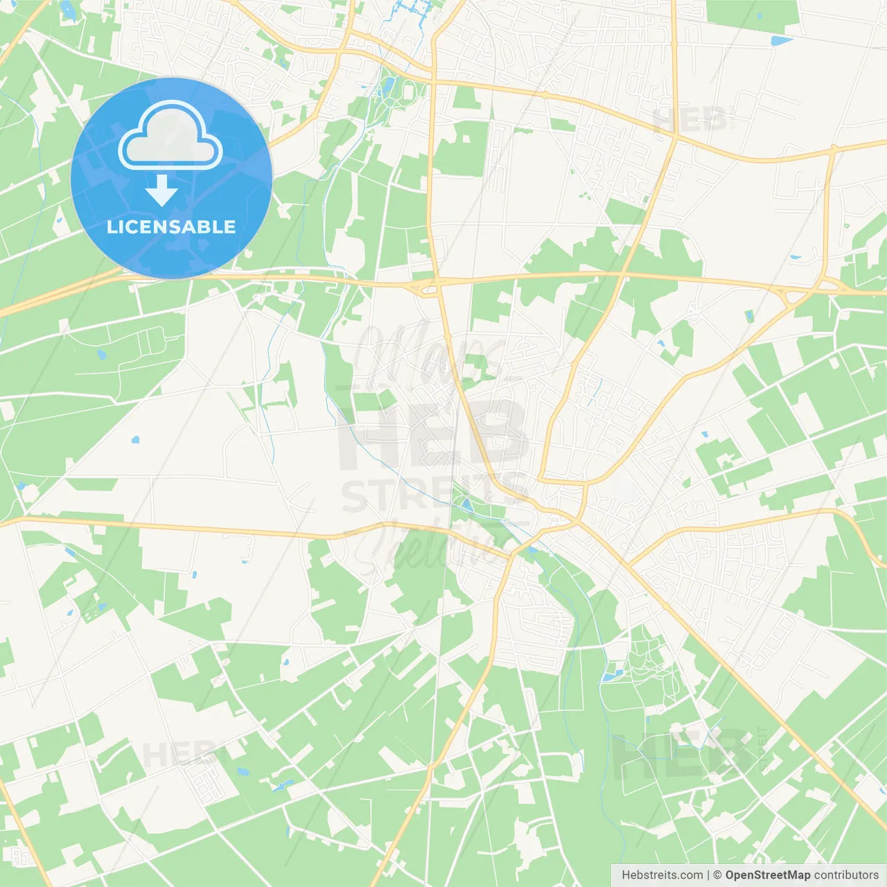 Gronau (Westf.), Germany Vector Map - Classic Colors – HEBSTREITS