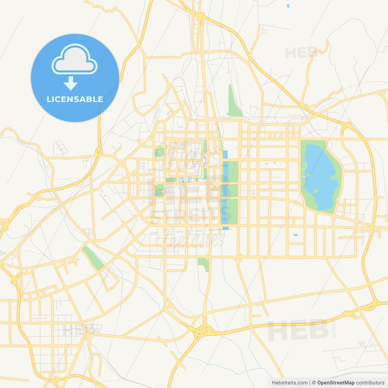 Printable Street Map Of Datong, China – HEBSTREITS