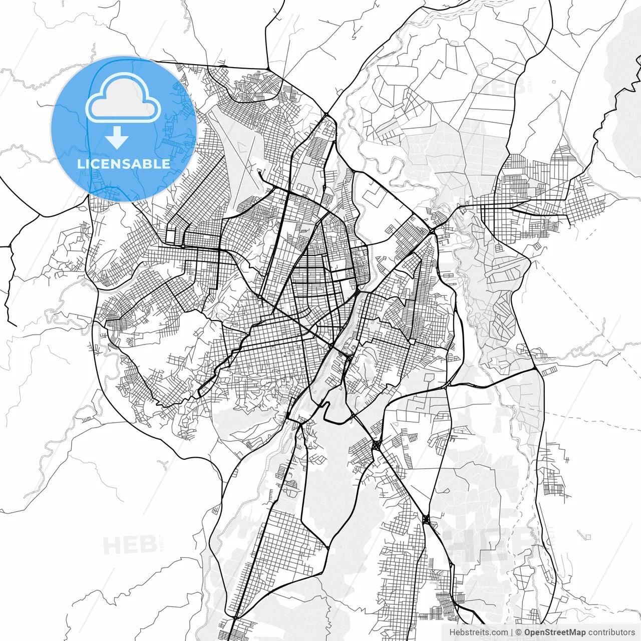 Vector Pdf Map Of Cucuta, Colombia – HEBSTREITS