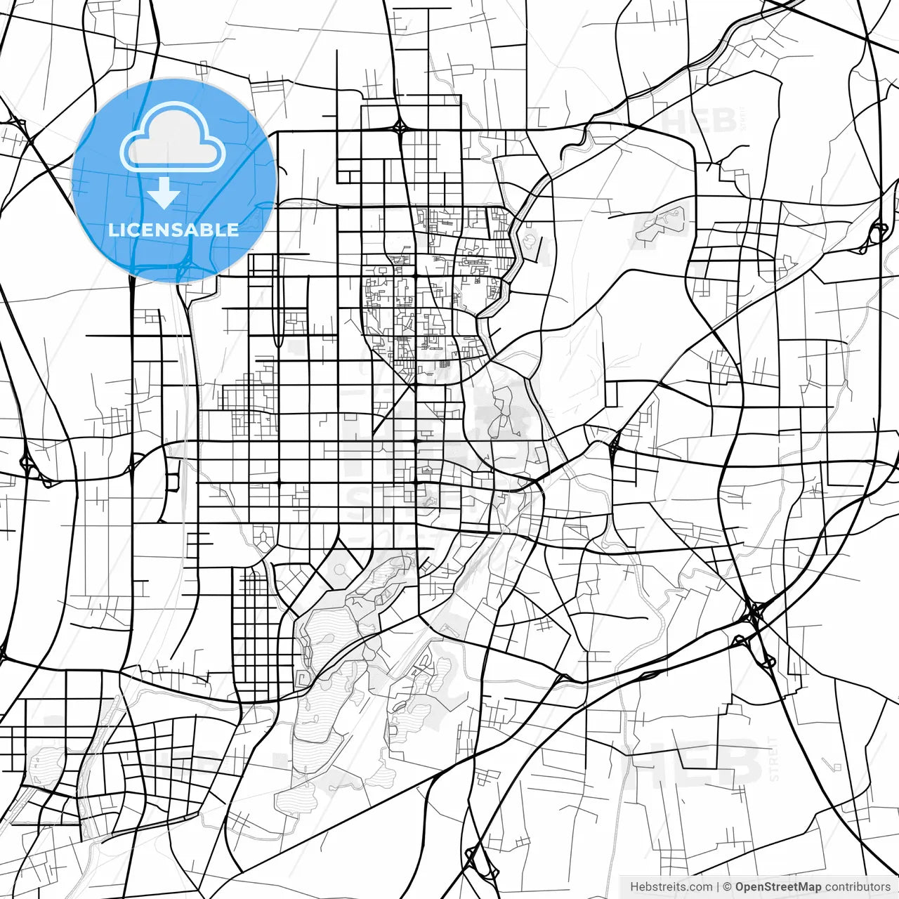 Vector Pdf Map Of Tangshan, China – HEBSTREITS
