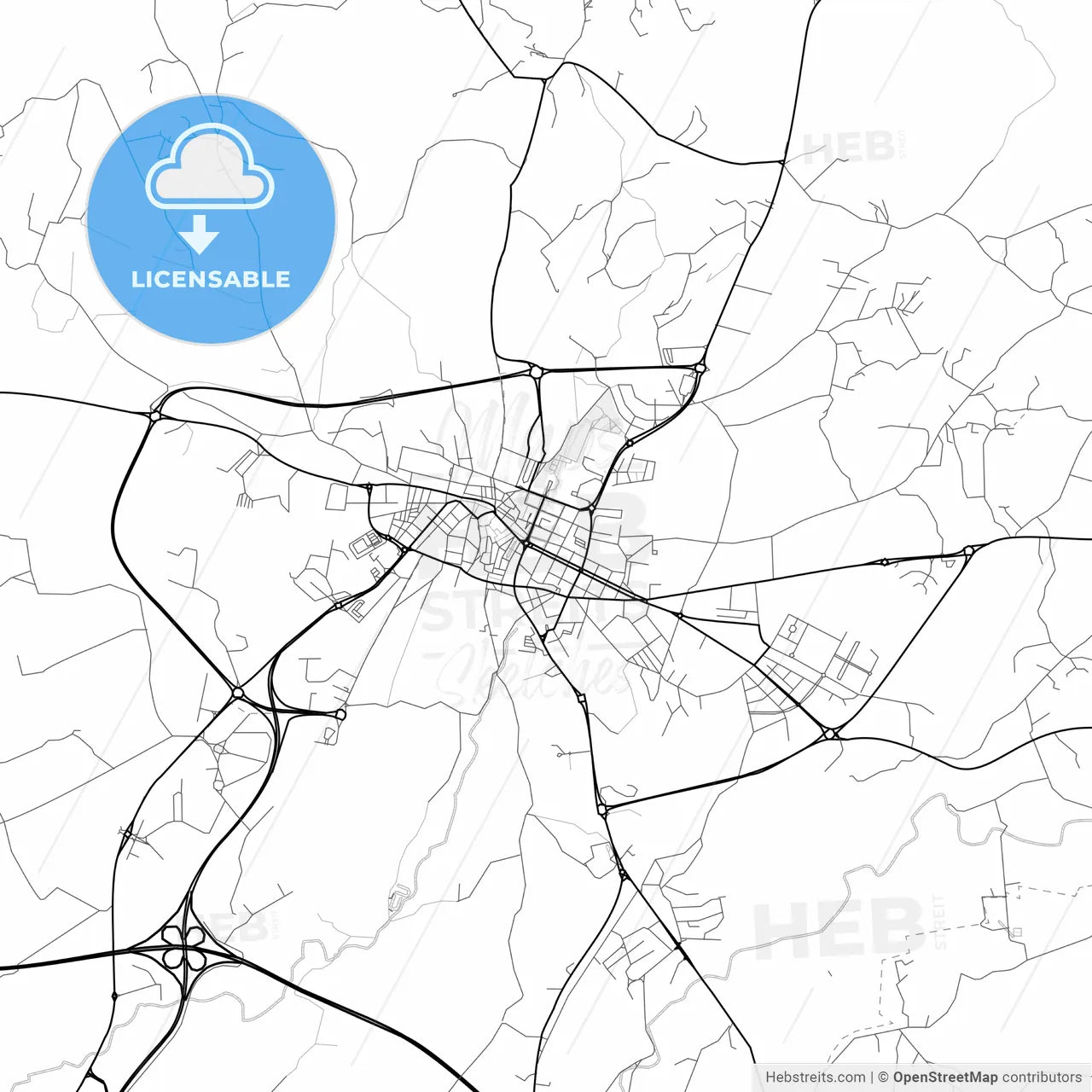 Vector Pdf Map Of Loulé, Portugal – HEBSTREITS