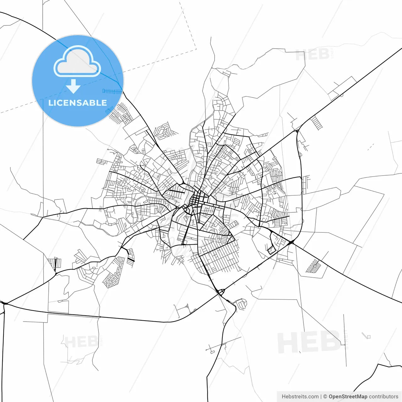 Vector Pdf Map Of Alagoinhas, Brazil – HEBSTREITS