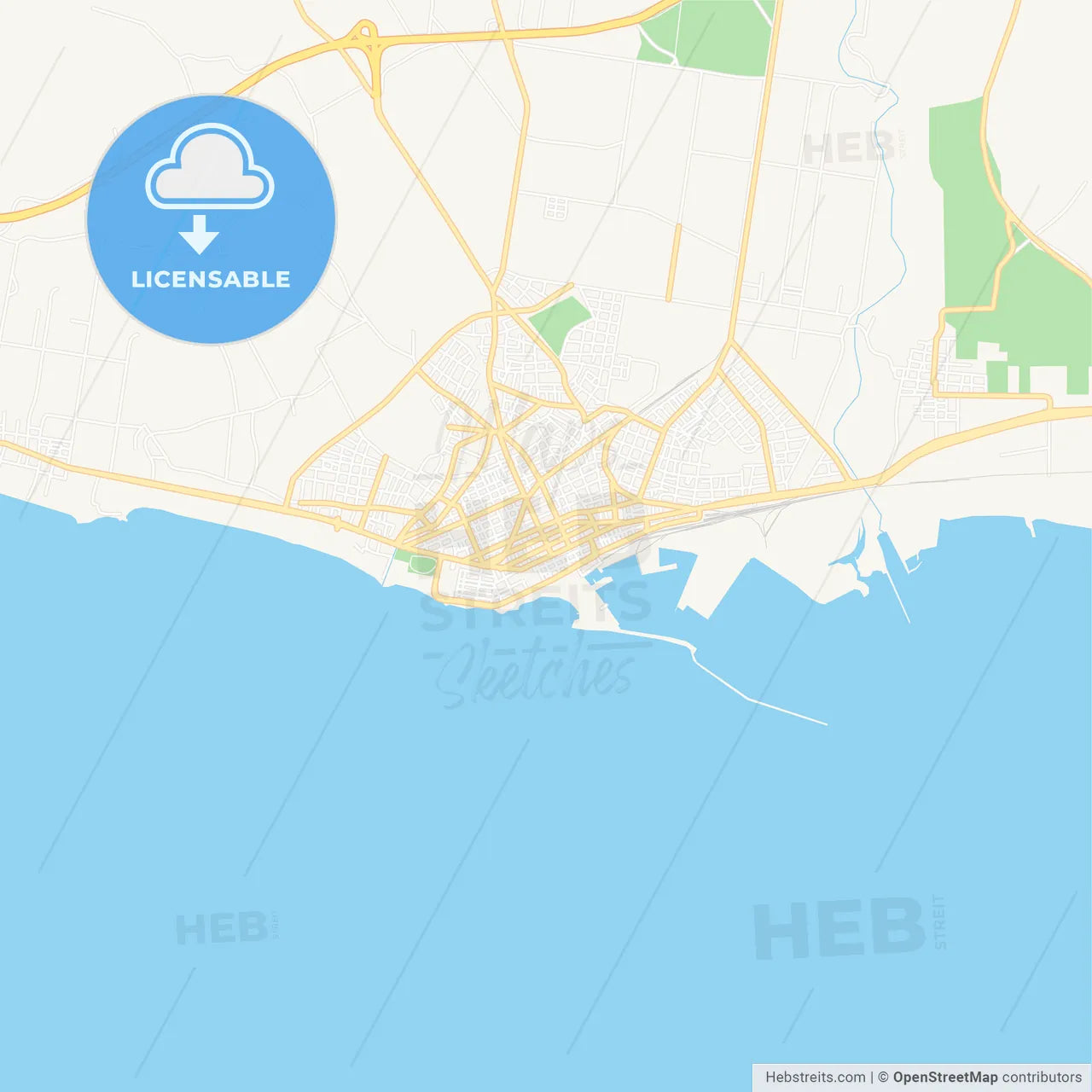 Alexandroupoli, Greece Vector Map - Classic Colors – HEBSTREITS