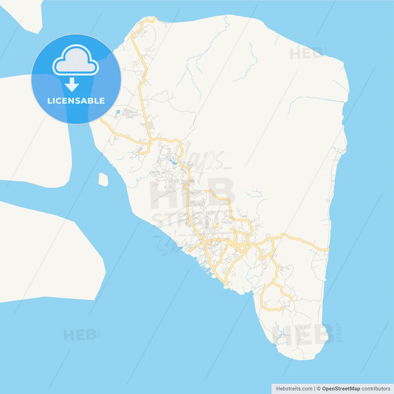 Printable Street Map Of Tarakan, Indonesia – HEBSTREITS