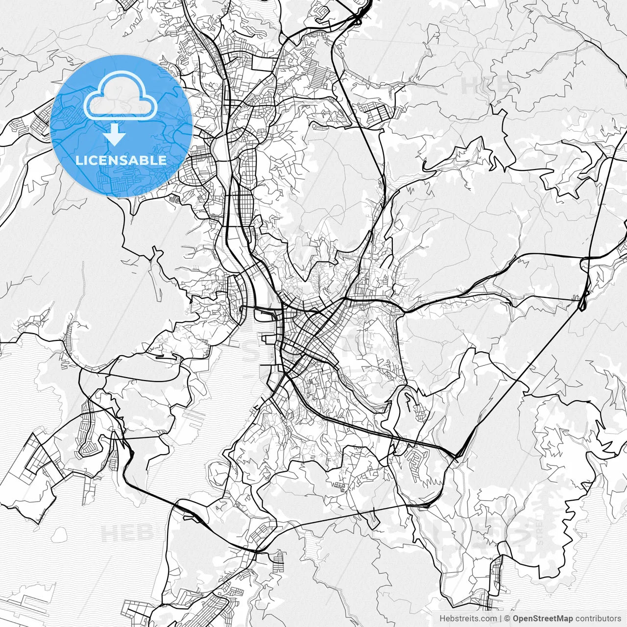 Vector Pdf Map Of Nagasaki, Japan – HEBSTREITS