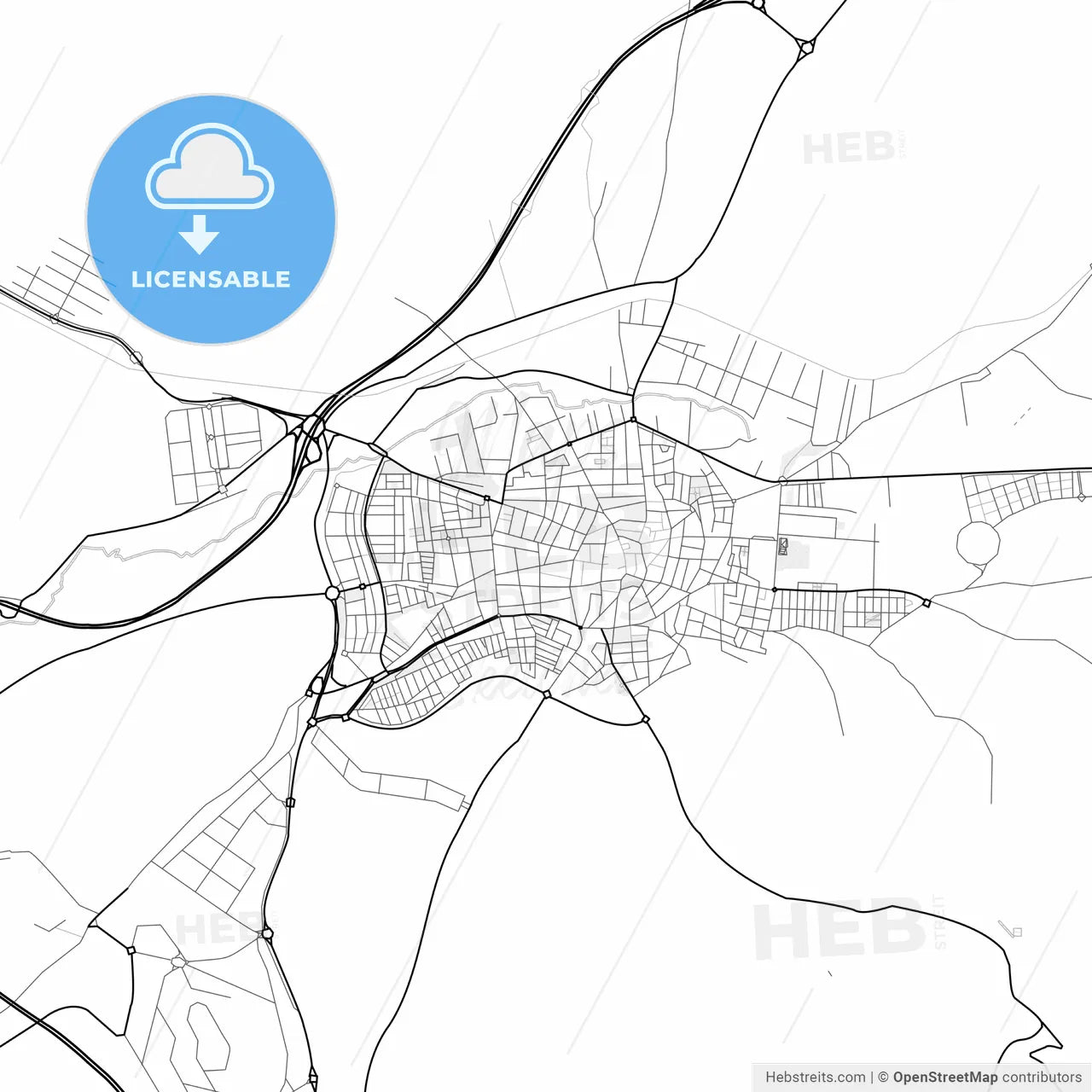 Vector Pdf Map Of Lucena, Spain – HEBSTREITS