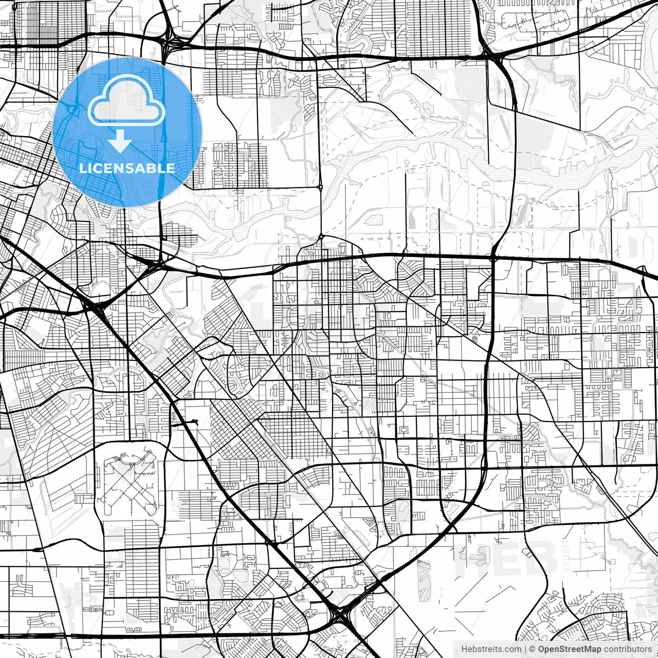 Vector Pdf Map Of Pasadena, Texas, United States – HEBSTREITS