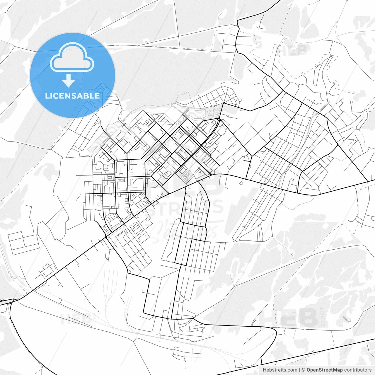 Vector Pdf Map Of Leninogorsk, Russia – HEBSTREITS
