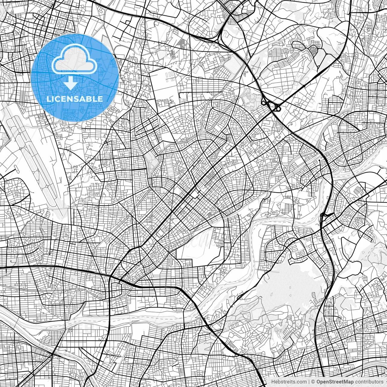 Vector Pdf Map Of Kasugai, Japan – HEBSTREITS