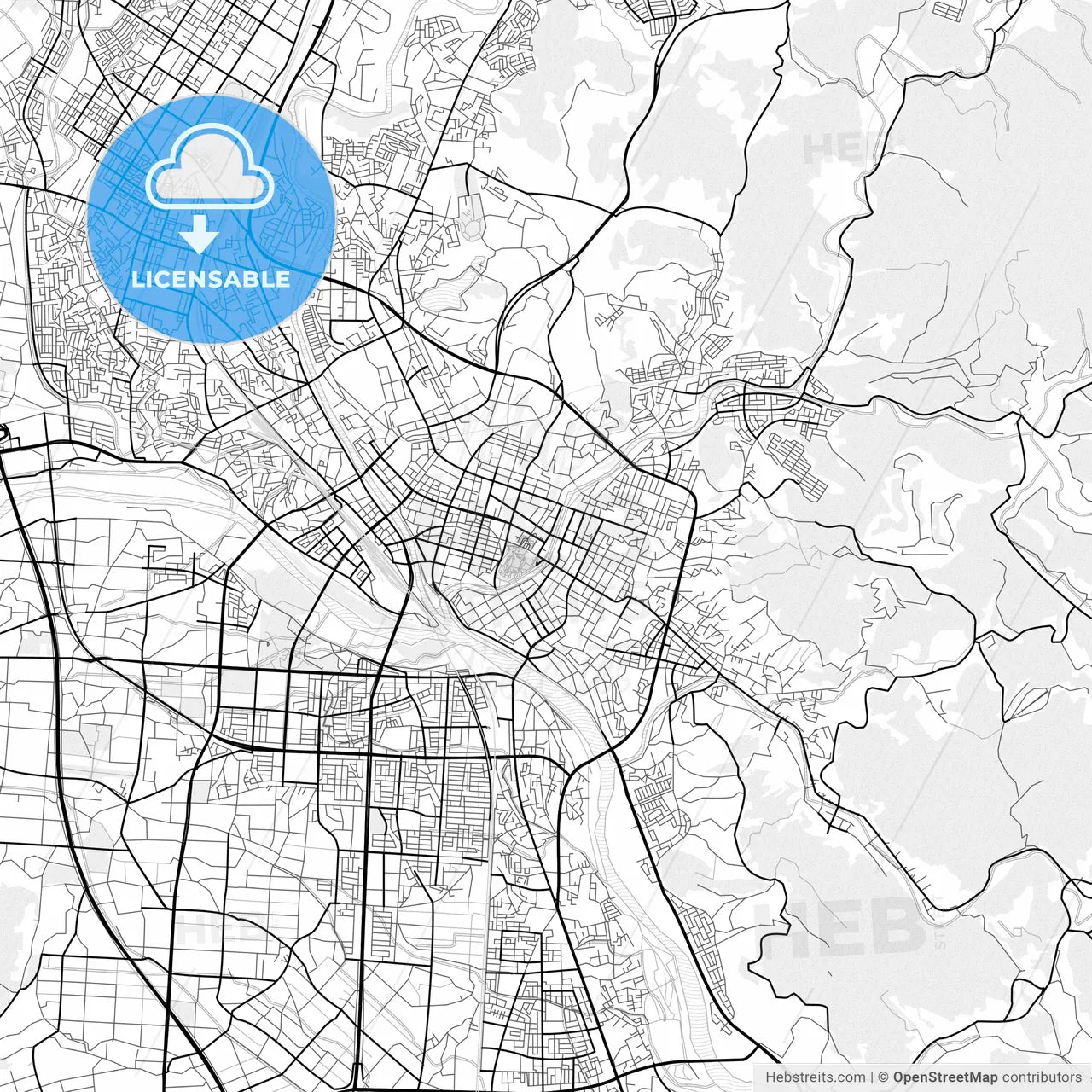 Vector Pdf Map Of Morioka, Japan – HEBSTREITS