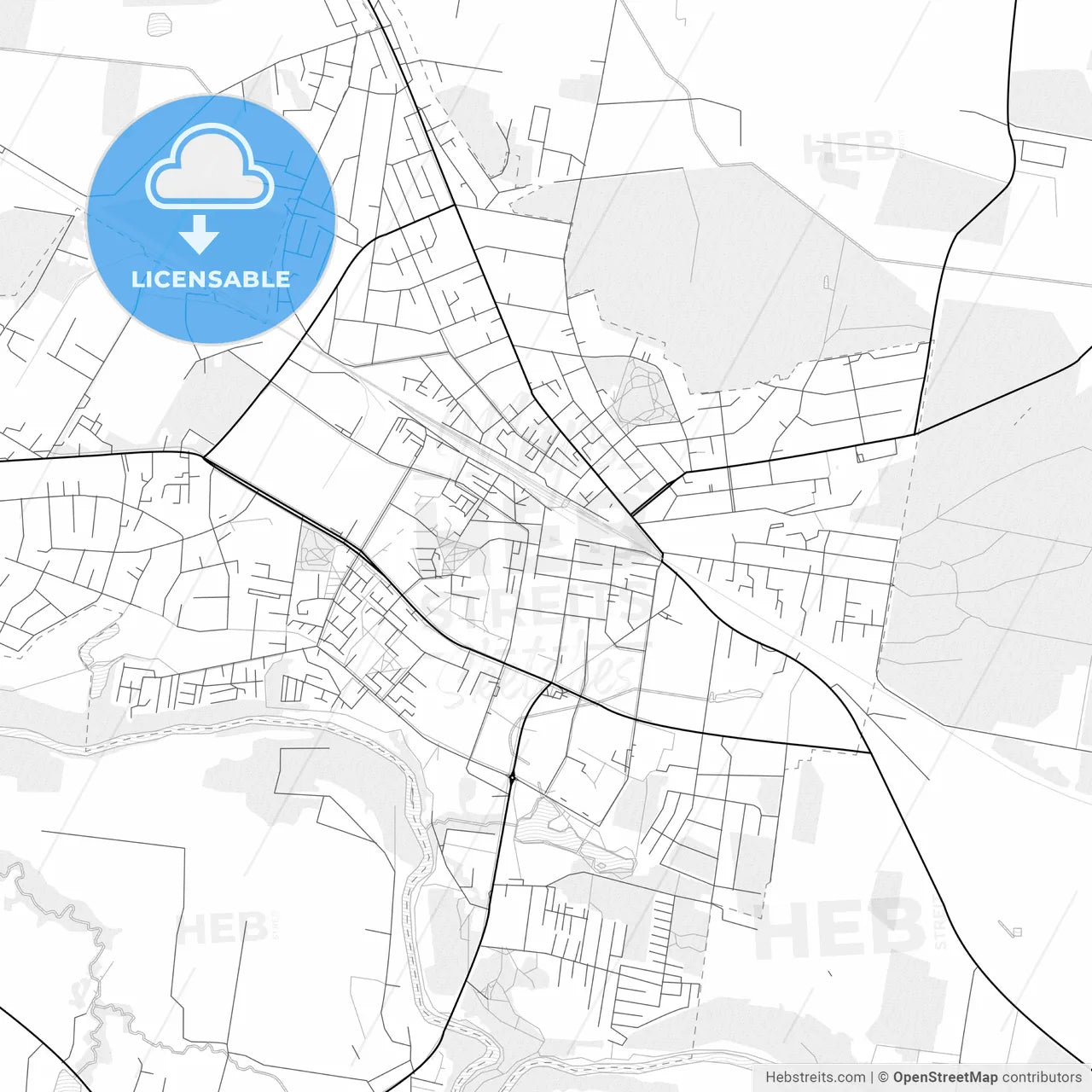Vector Pdf Map Of Mažeikiai, Lithuania – HEBSTREITS