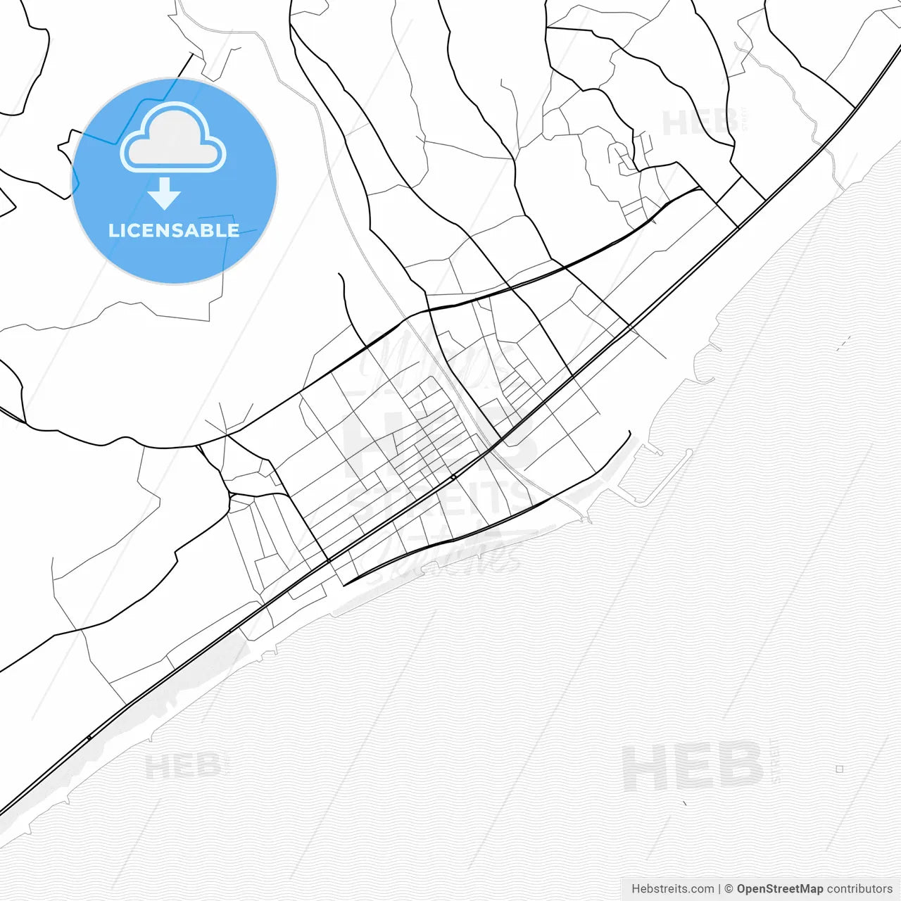 Vector Pdf Map Of Erdemli, Turkey – HEBSTREITS