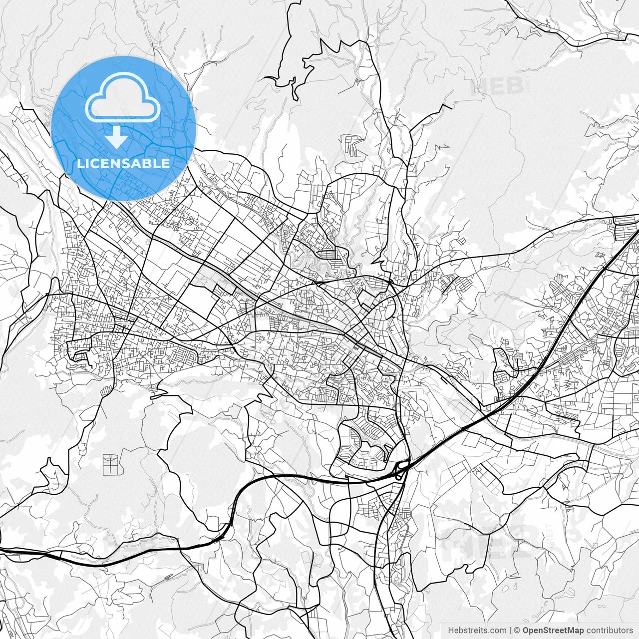 Vector Pdf Map Of Hadano, Japan – HEBSTREITS