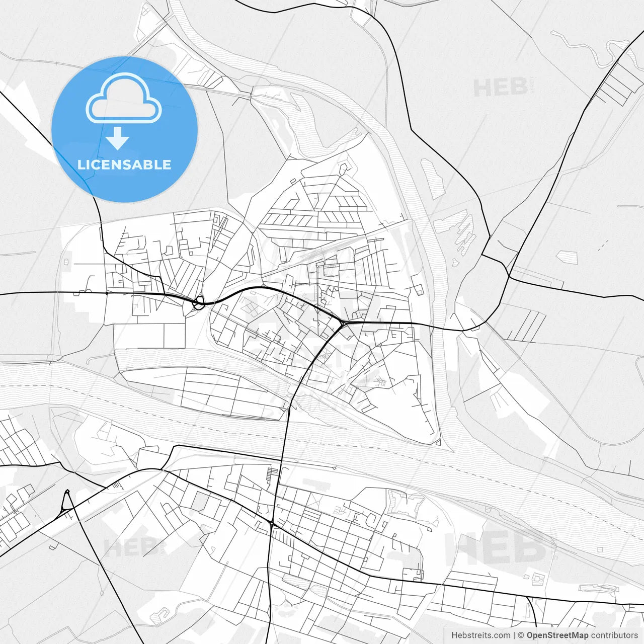 Vector Pdf Map Of Komárno, Slovakia – HEBSTREITS