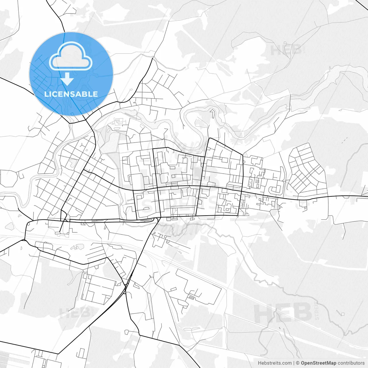 Vector Pdf Map Of Tikhvin, Russia – HEBSTREITS