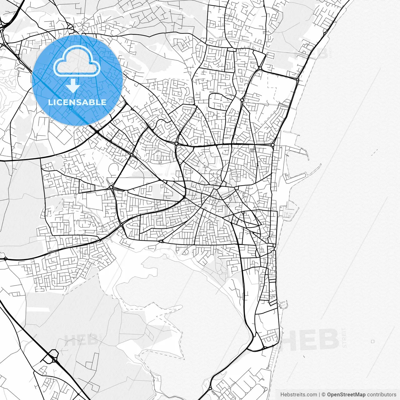 Vector Pdf Map Of Larnaca , Cyprus – HEBSTREITS
