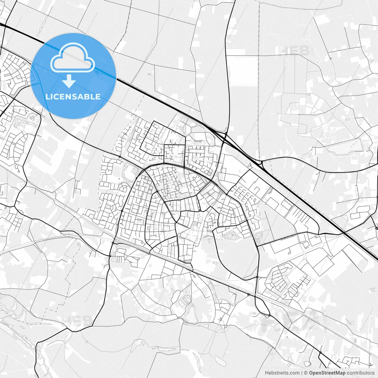 Vector Pdf Map Of Zevenaar, Netherlands – HEBSTREITS