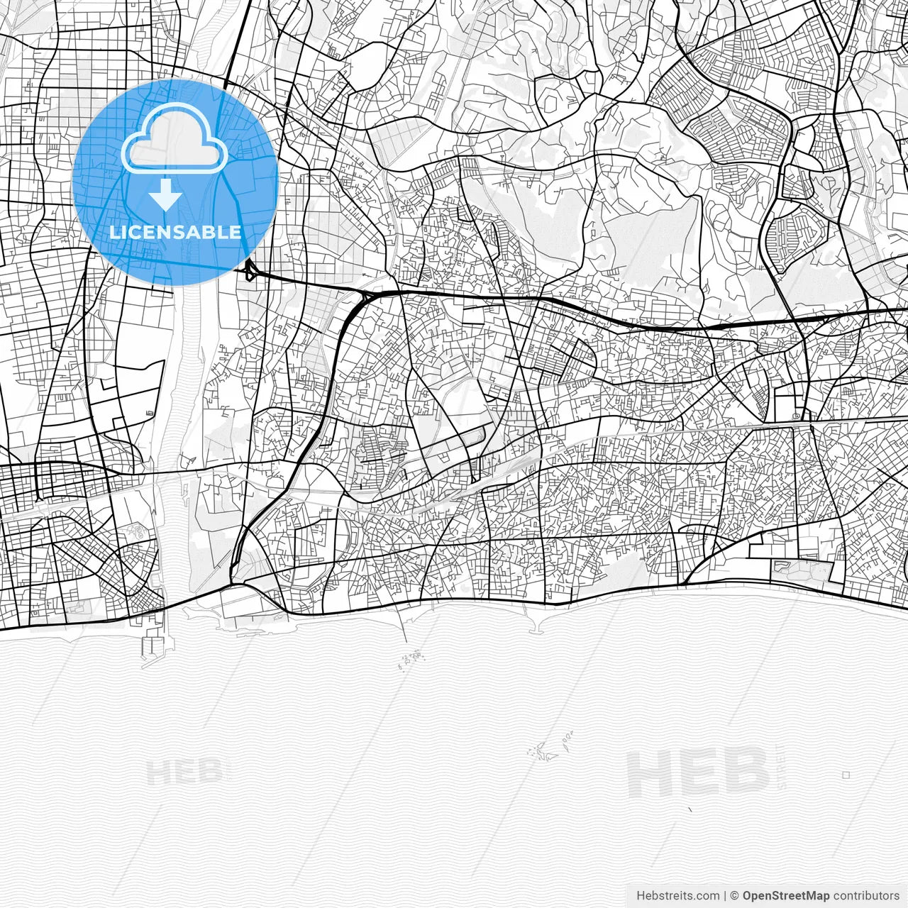 Vector Pdf Map Of Chigasaki, Japan – HEBSTREITS