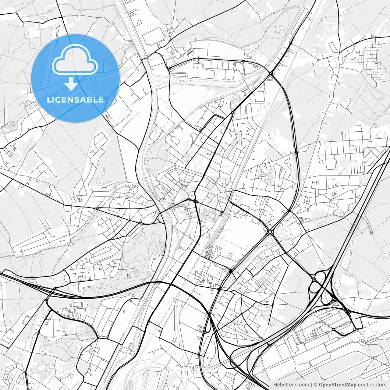Vector Pdf Map Of Vilvoorde, Belgium – HEBSTREITS