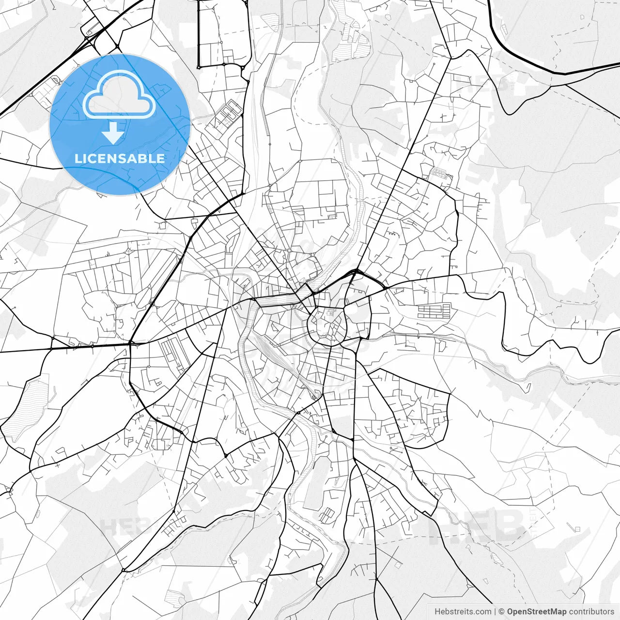 Vector Pdf Map Of Montluçon, France – HEBSTREITS