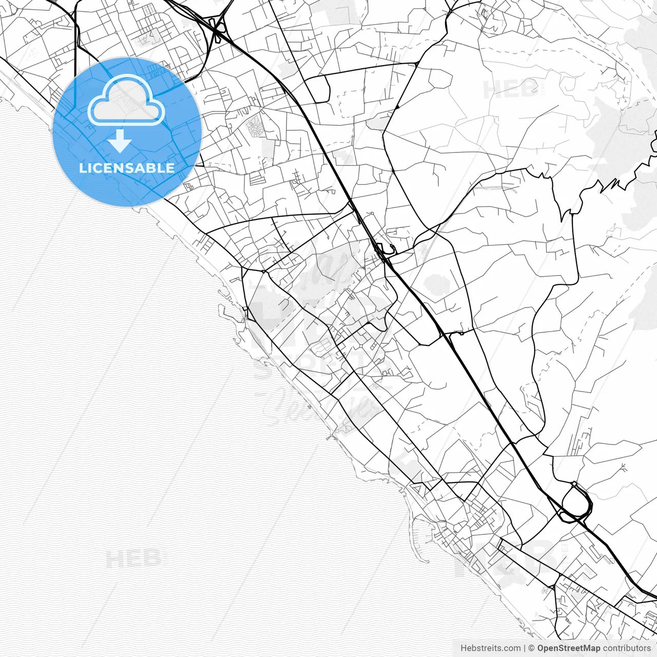 Vector Pdf Map Of Ercolano, Italy – HEBSTREITS