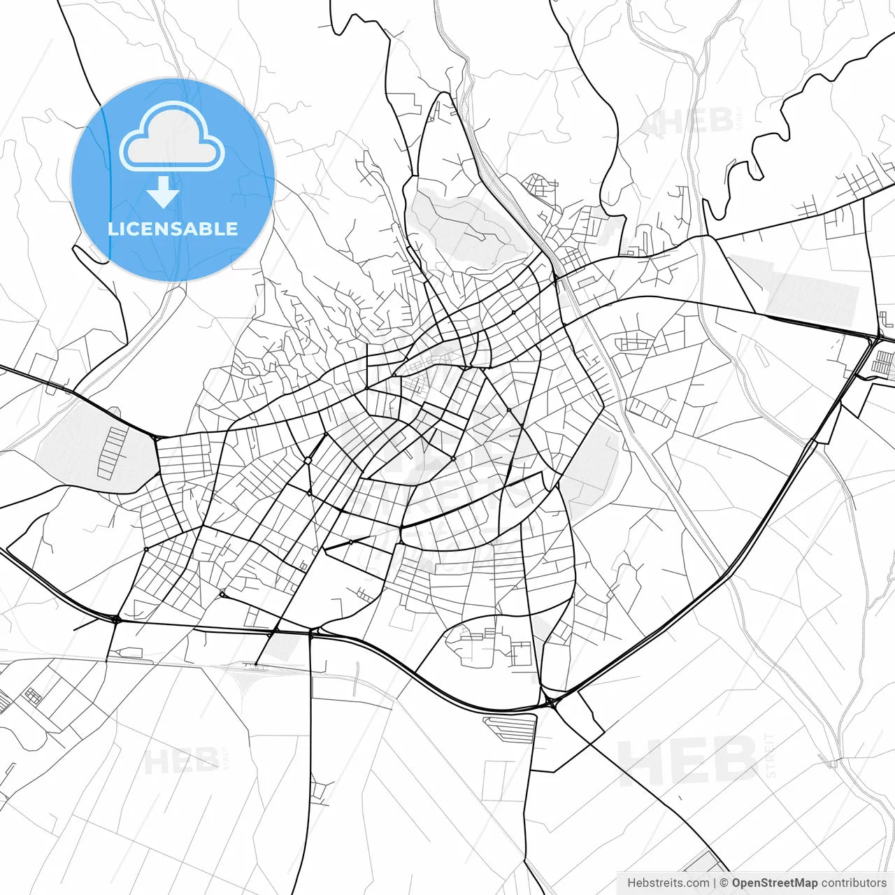 Vector Pdf Map Of Serres, Greece – HEBSTREITS
