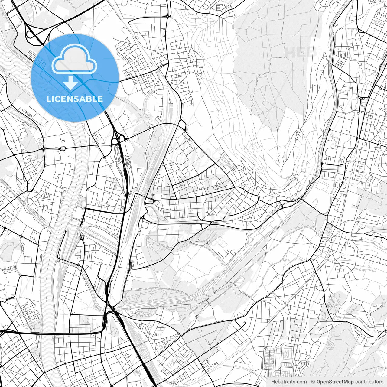 Vector Pdf Map Of Weil Am Rhein, Germany – HEBSTREITS