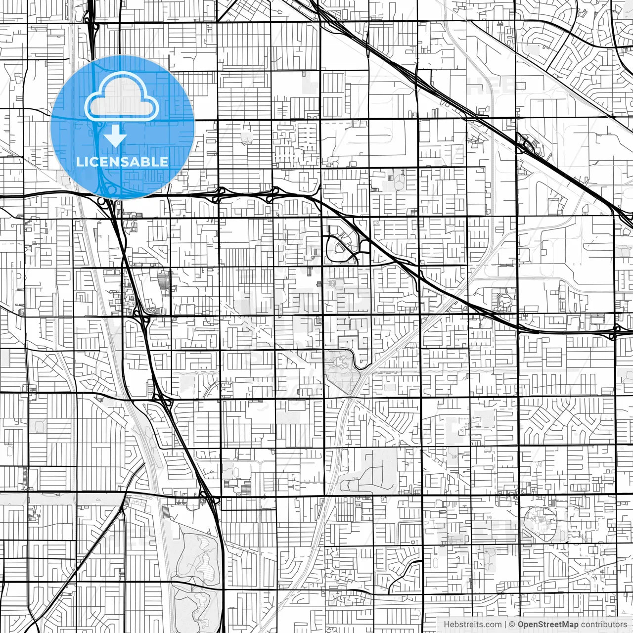 Vector Pdf Map Of Cerritos, California, United States – HEBSTREITS