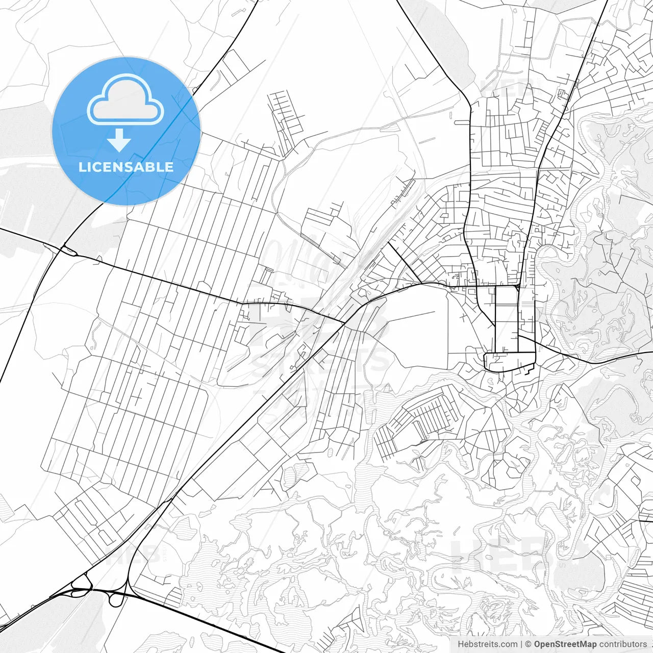 Vector Pdf Map Of Novomoskovsk, Ukraine – HEBSTREITS