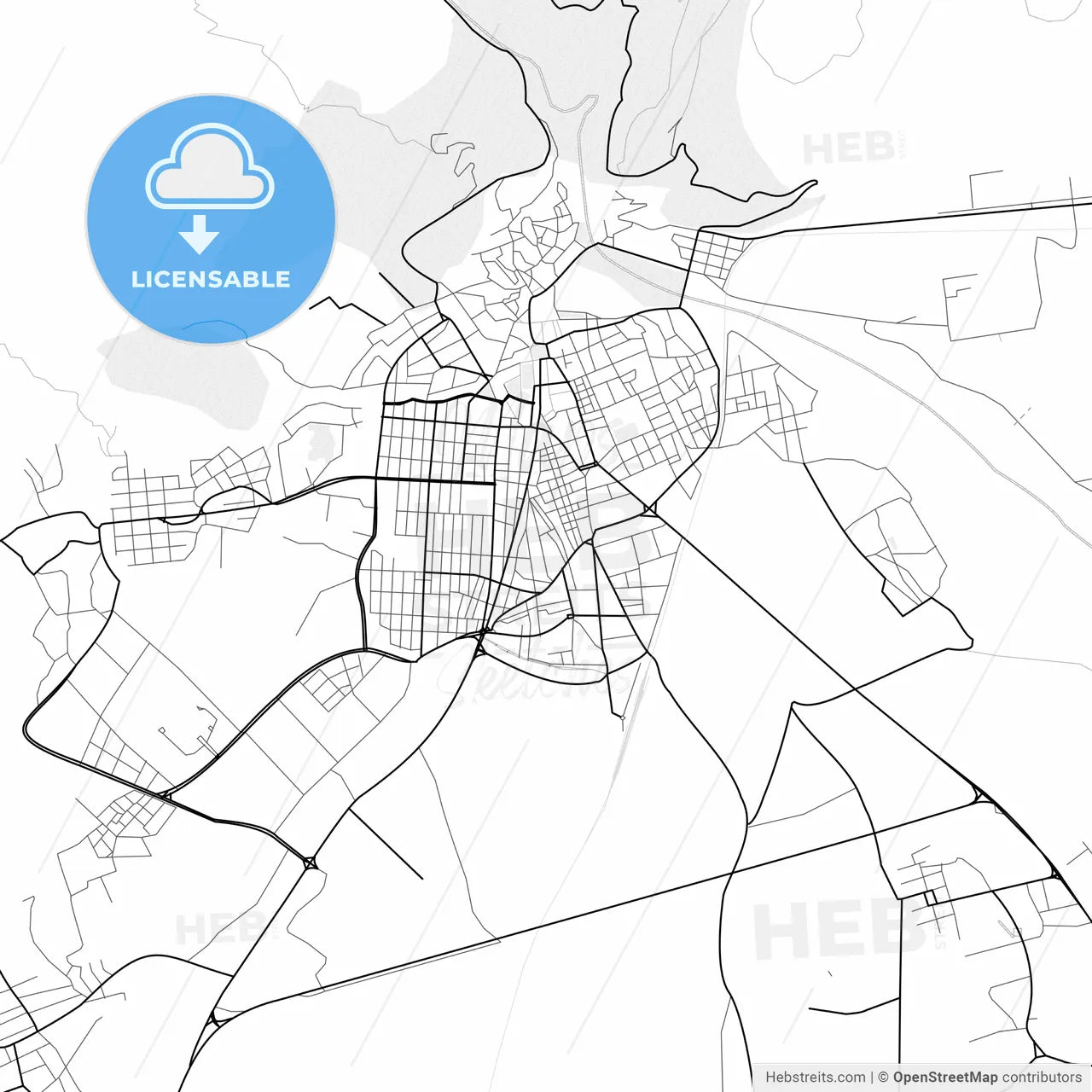 Vector Pdf Map Of Xanthi, Greece – HEBSTREITS