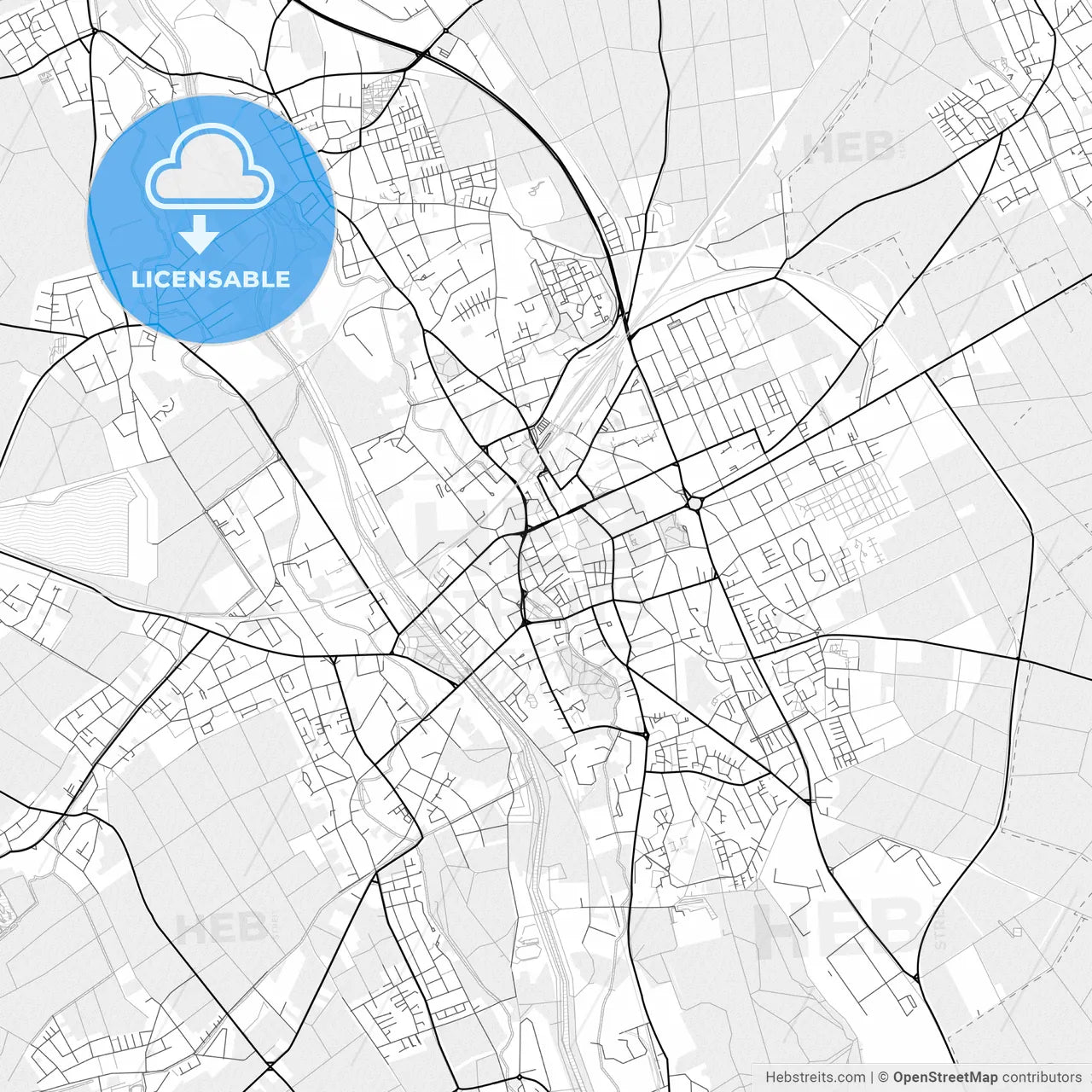 Vector Pdf Map Of Duren, Germany – HEBSTREITS