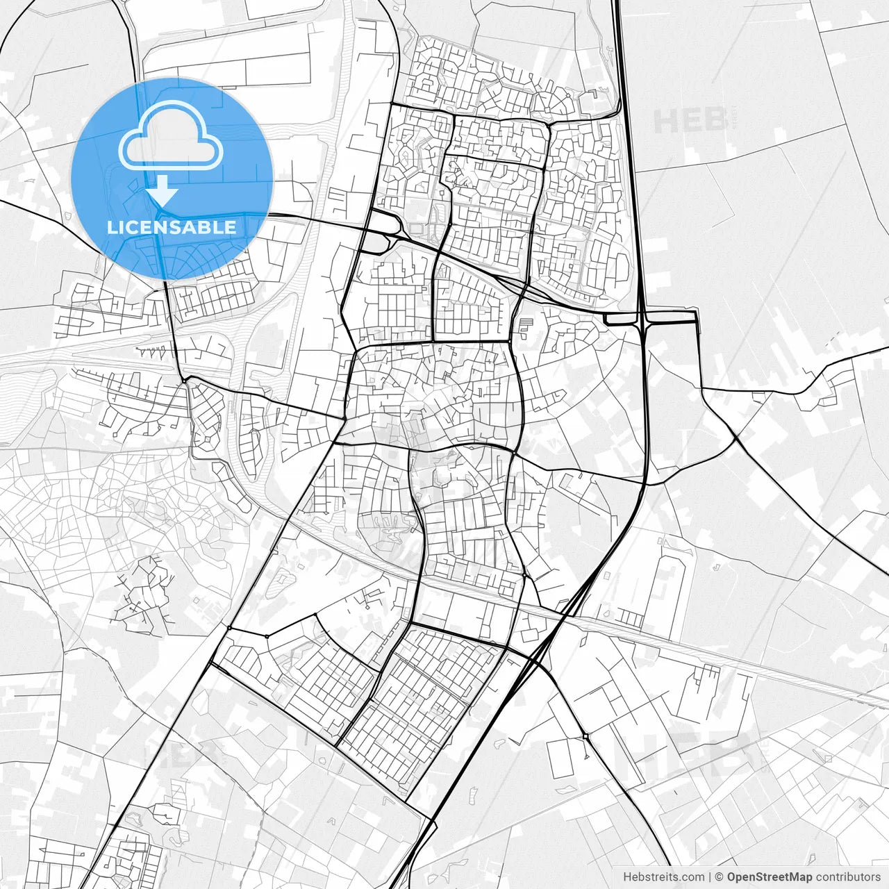 Vector Pdf Map Of Oosterhout, Netherlands – HEBSTREITS