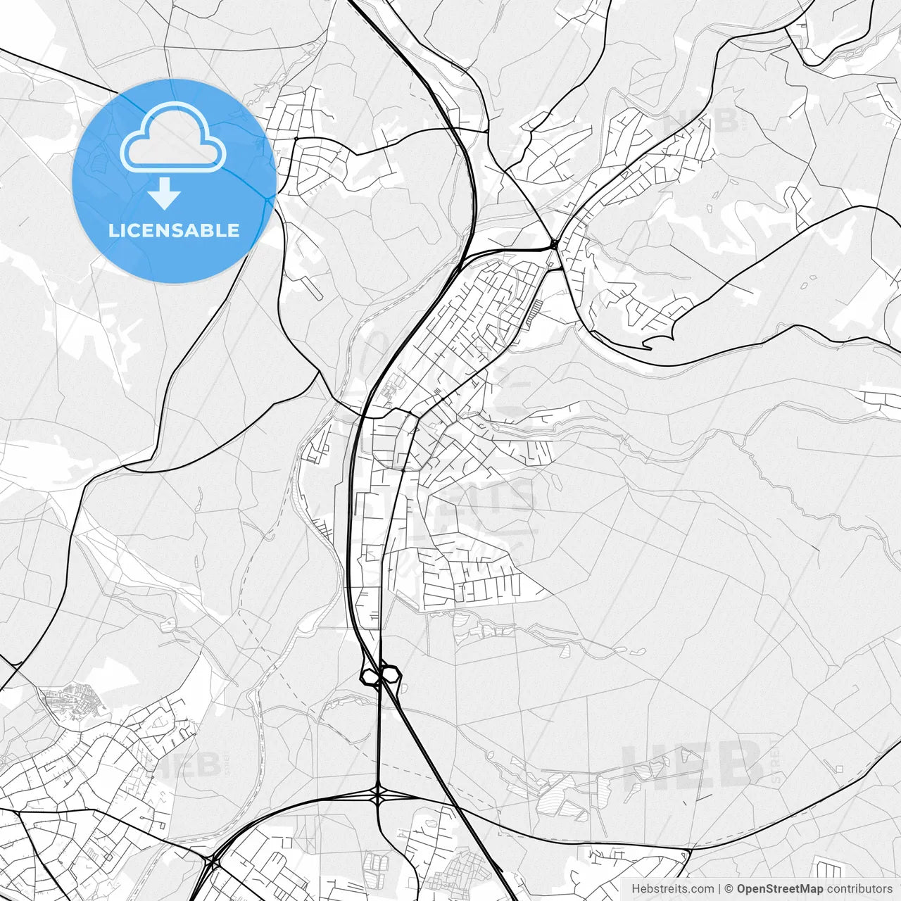 Vector Pdf Map Of Lohmar, Germany – HEBSTREITS