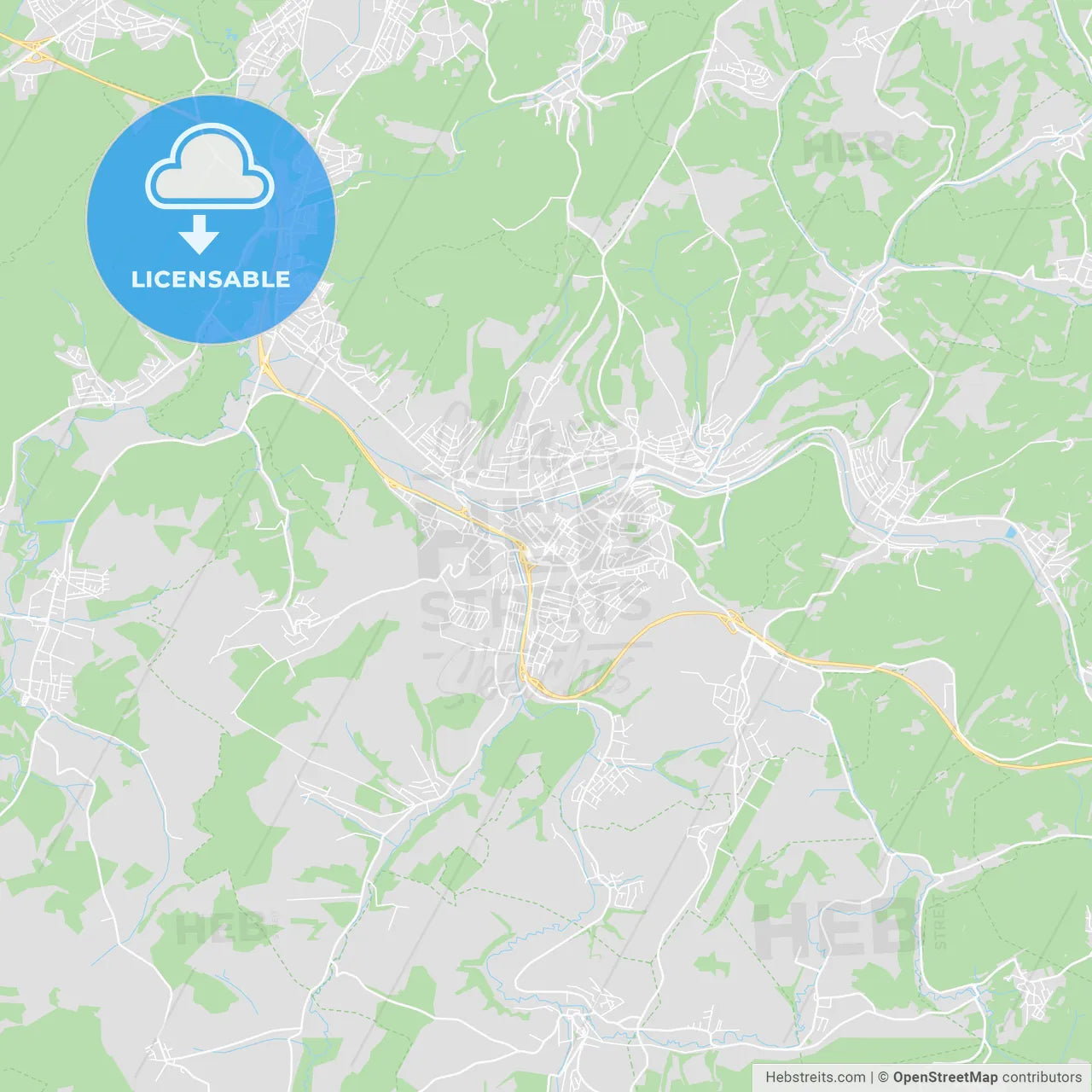 Zweibrucken, Germany Printable Street Map – HEBSTREITS