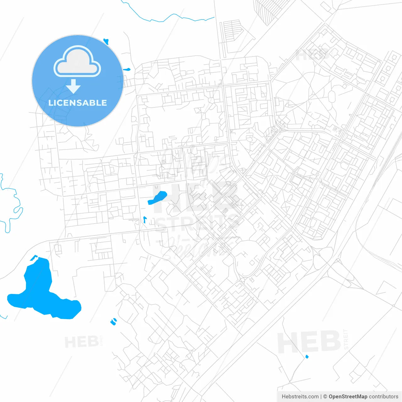 Noyabrsk, Russia Bright Two-Toned Vector Map – HEBSTREITS