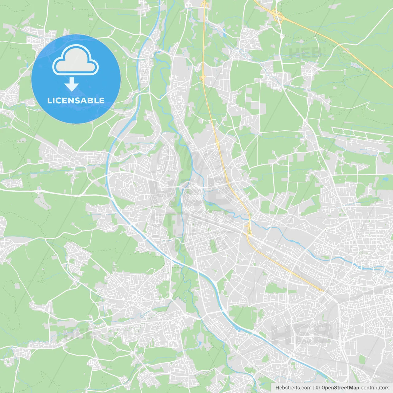 Furth, Germany Printable Street Map – HEBSTREITS