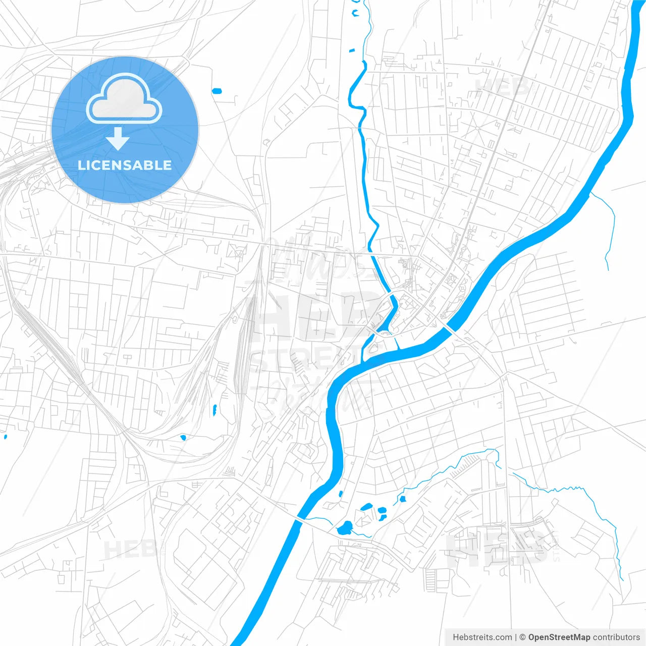 Orsha, Belarus Bright Two-Toned Vector Map – HEBSTREITS
