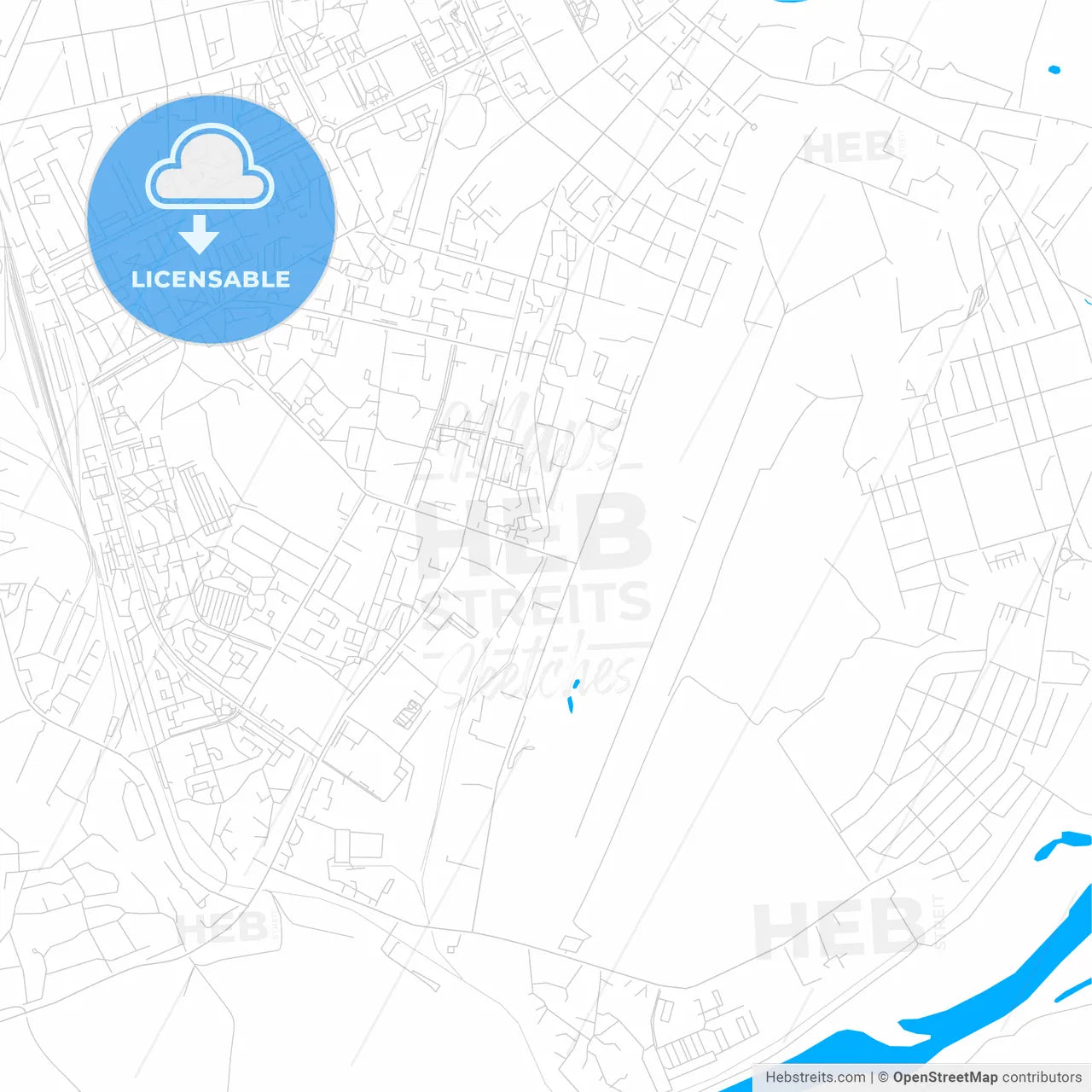 Syktyvkar, Russia Bright Two-Toned Vector Map – HEBSTREITS