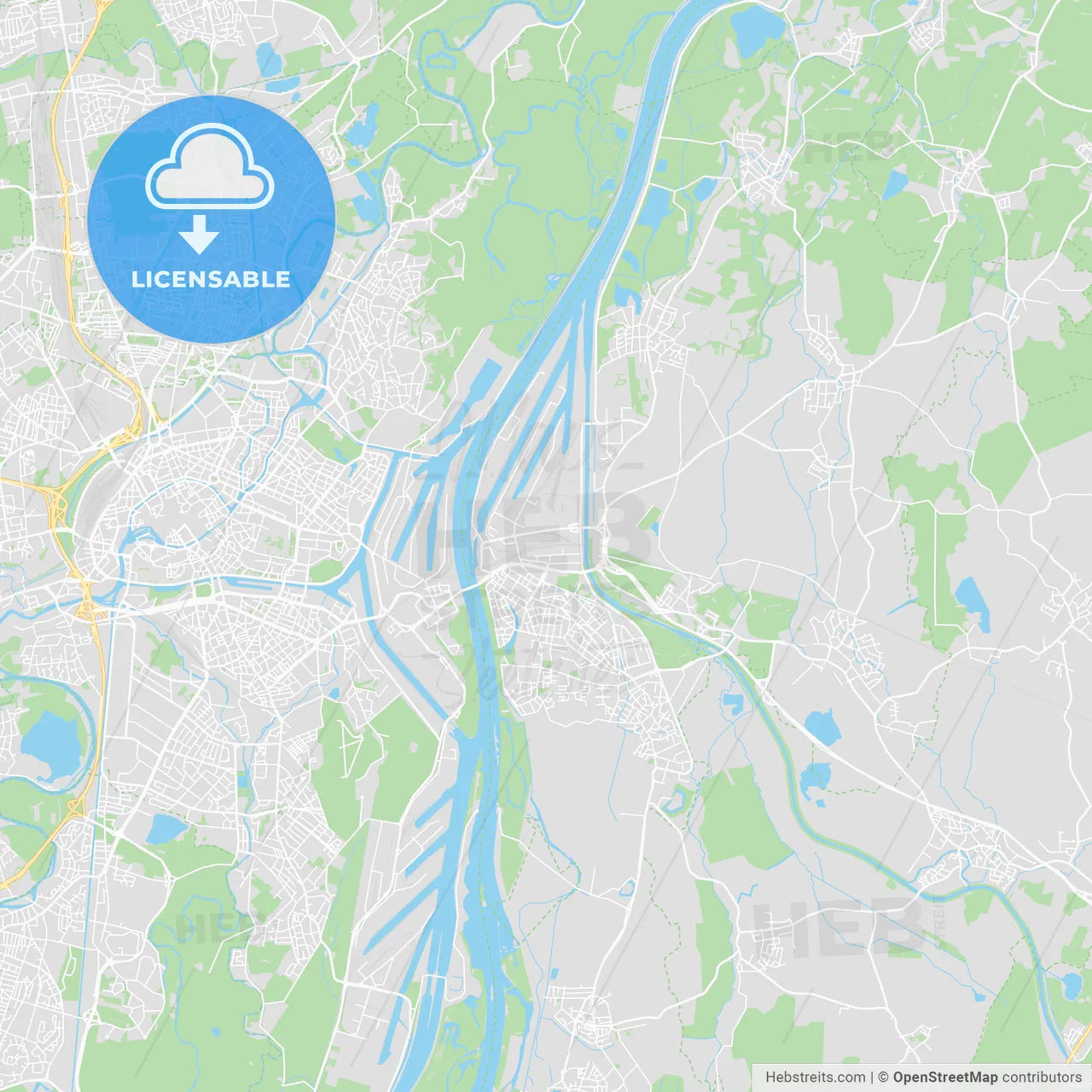 Kehl, Germany Printable Street Map – HEBSTREITS