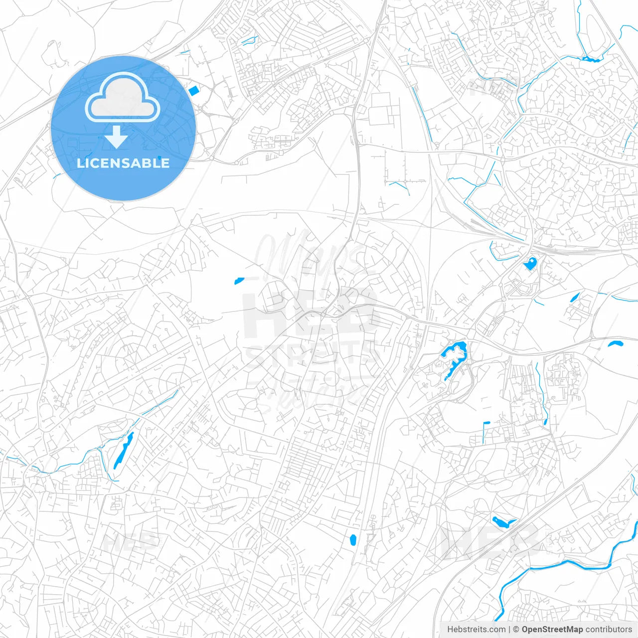 Filton, England Bright Two-Toned Vector Map – HEBSTREITS