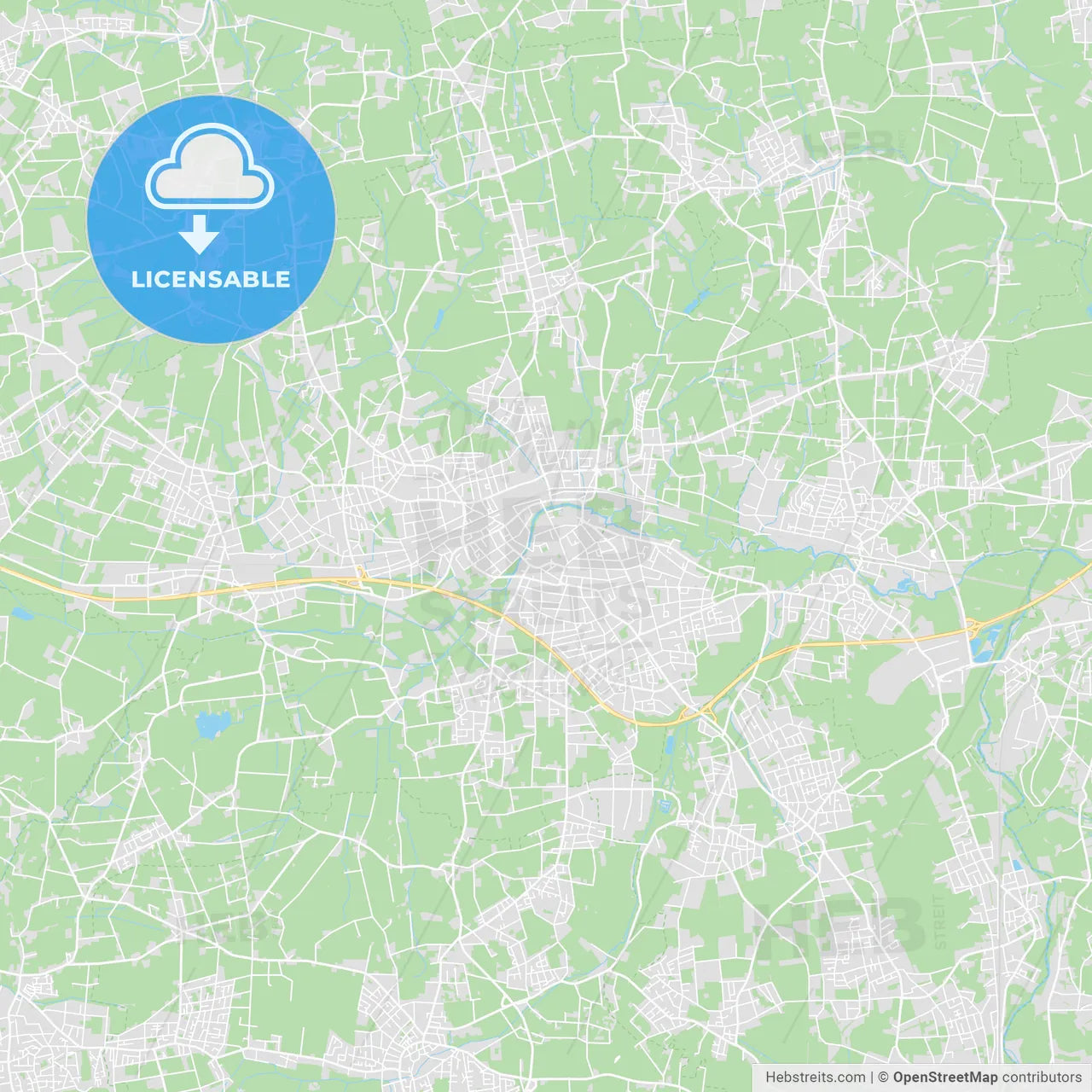 Bunde, Germany Printable Street Map – HEBSTREITS
