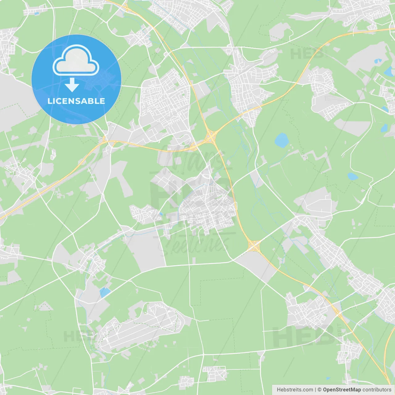 Kerpen, Germany Printable Street Map – HEBSTREITS
