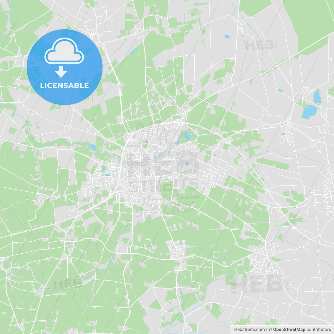 Cloppenburg, Germany Printable Street Map – HEBSTREITS