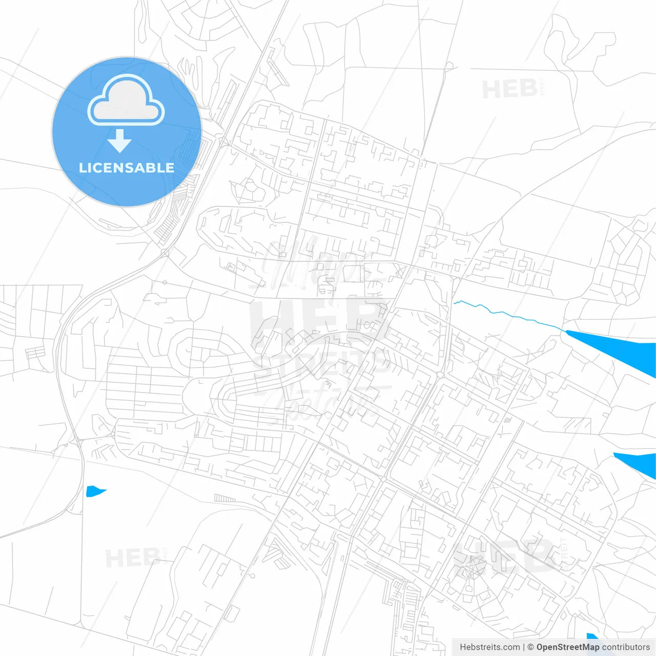 Bratsk, Russia Bright Two-Toned Vector Map – HEBSTREITS