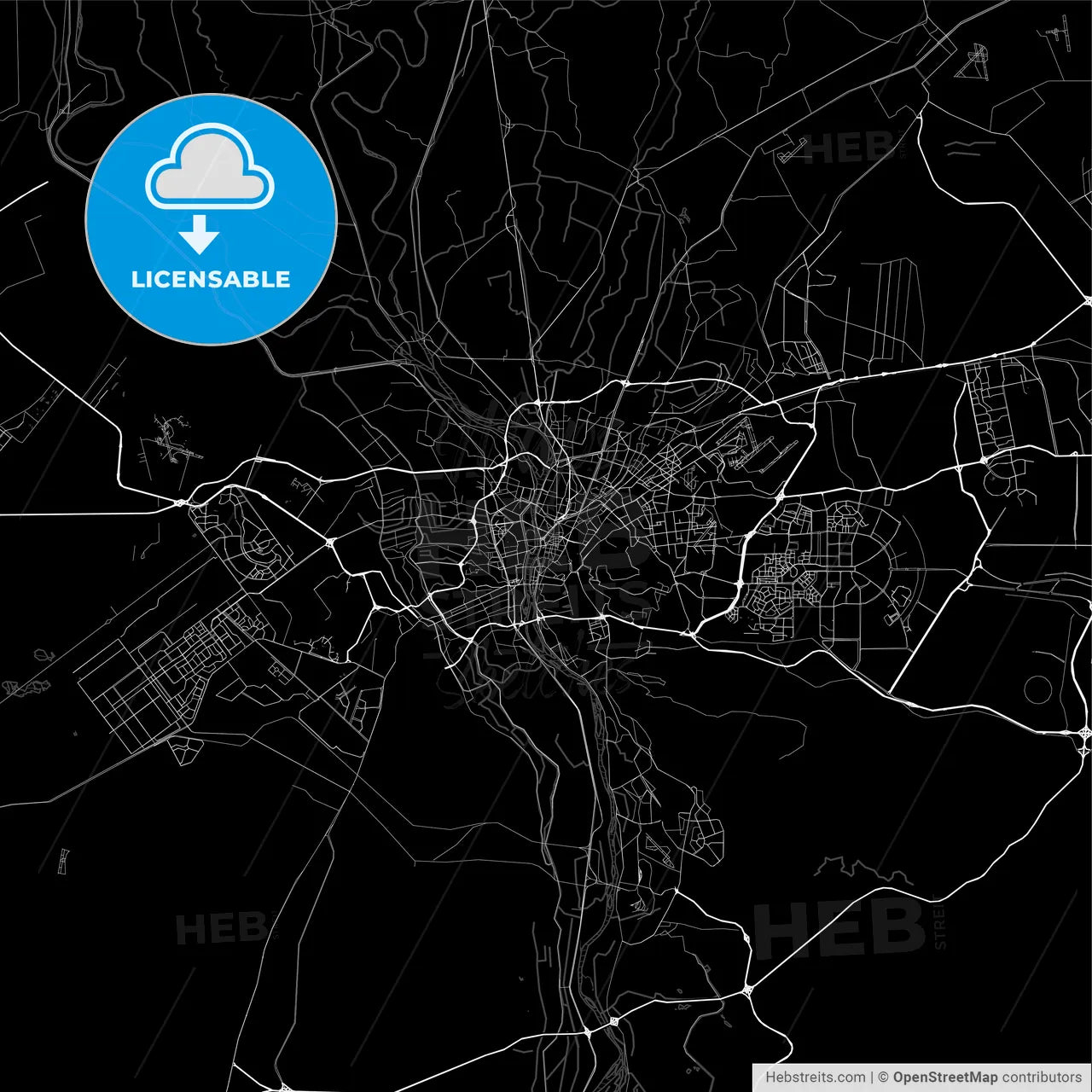 Dark Area Map Of Cairo, Egypt – HEBSTREITS